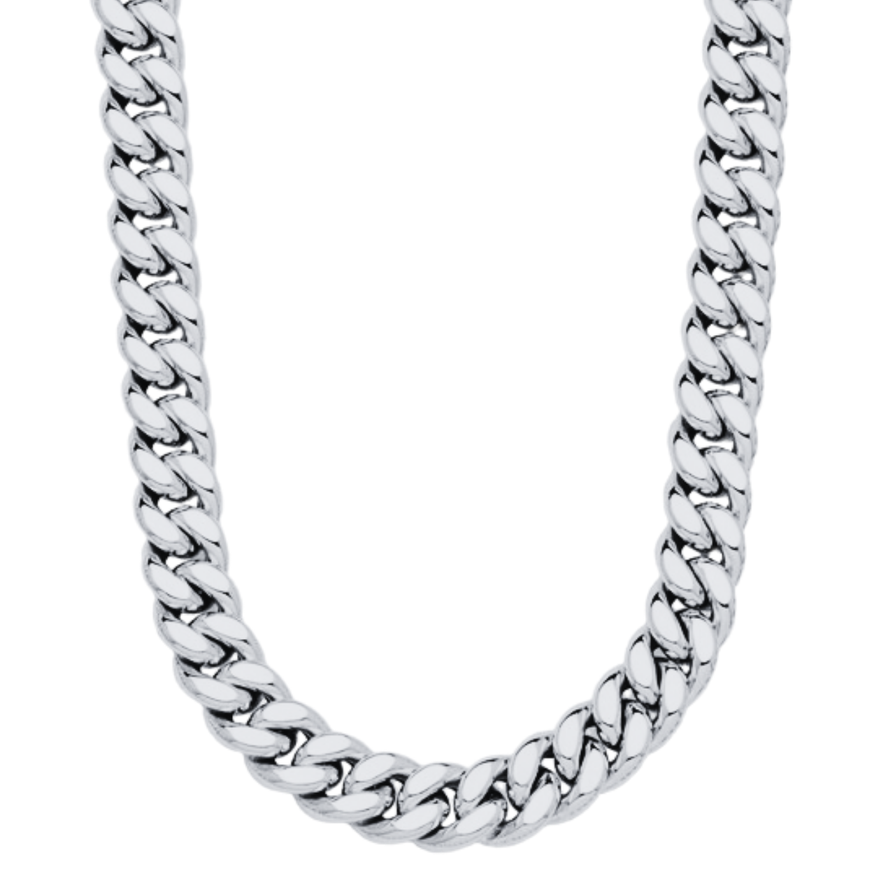 Miami Cuban Link Hollow - 14k White Gold Chain – PAPA JEWELS